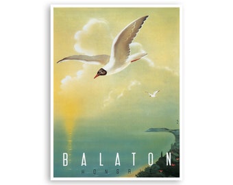 Lake Balaton Art Hungary Travel Print Poster Hungarian Wall Art XR2878 ...