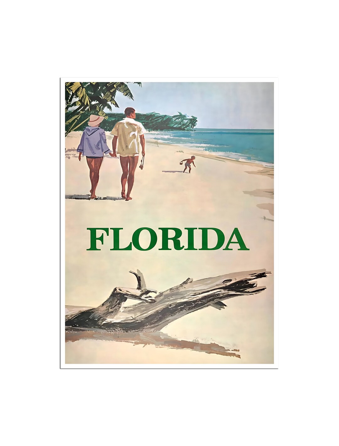Florida Travel Poster Floridian Art Beach Print (h1519)a - Etsy