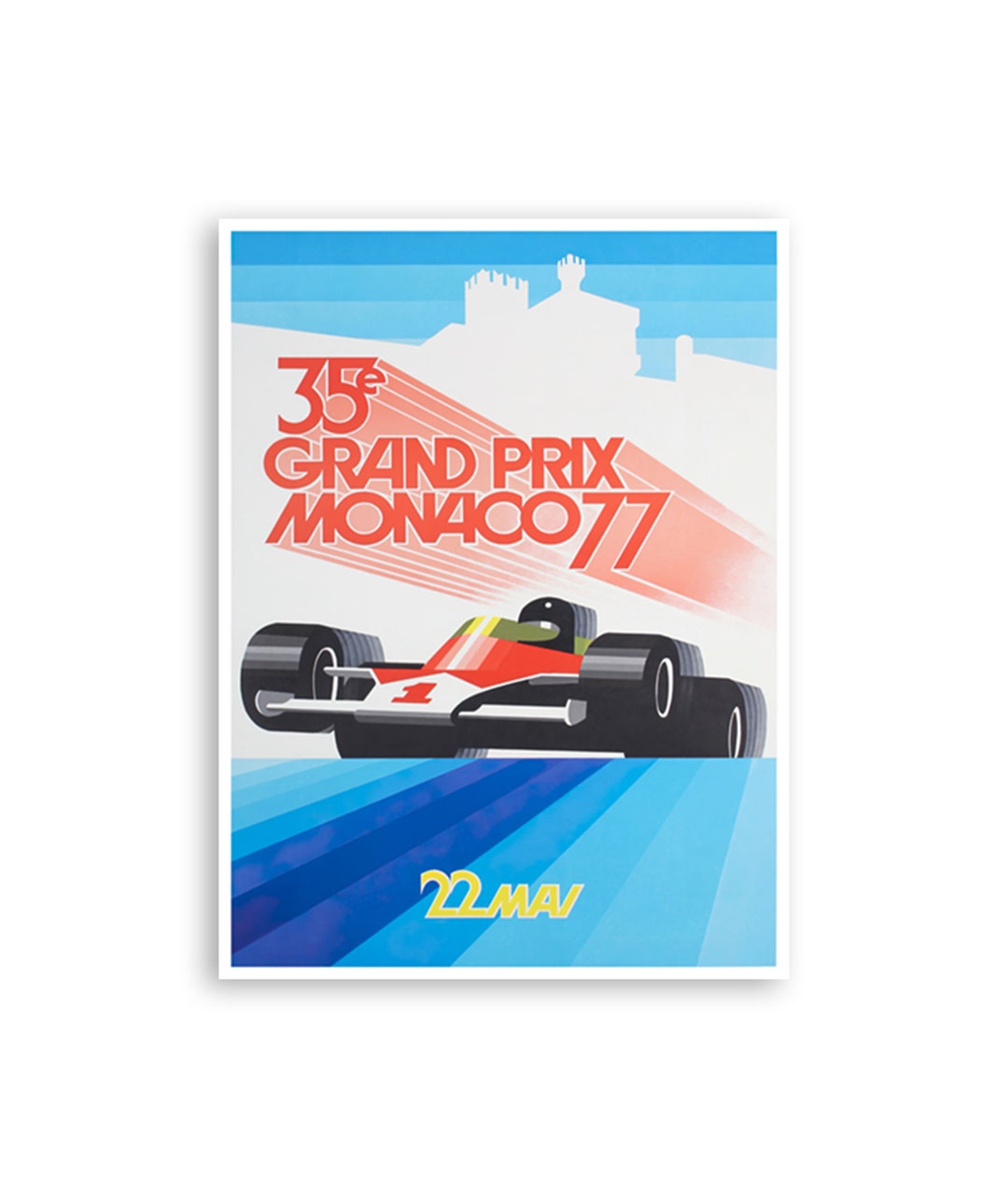 Monaco Racing Poster Racecar Art 1977 Print Grand Prix Sign (h1377)a - Etsy