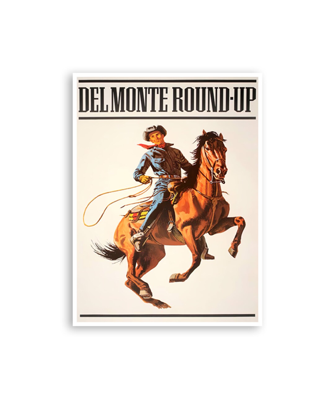 Rodeo Print Cowboy Poster Western Art Cowboy Decor Del Monte Round up ...
