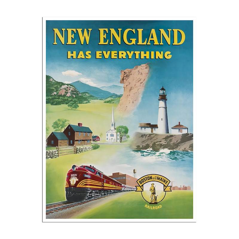 New England Poster - Etsy