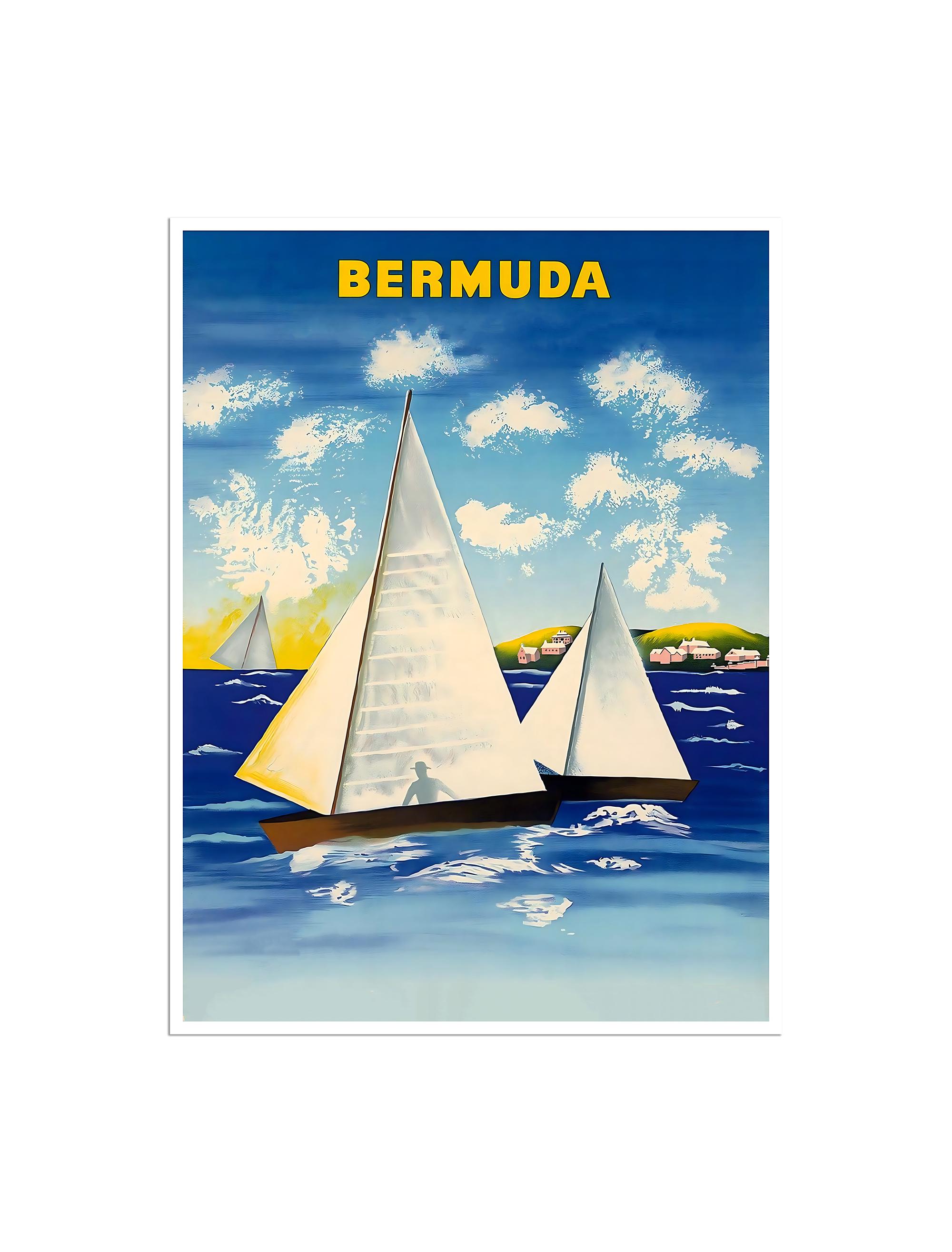 Travel Poster Bermuda Art Sailing Print Vintage Home Decor (H105) - Etsy