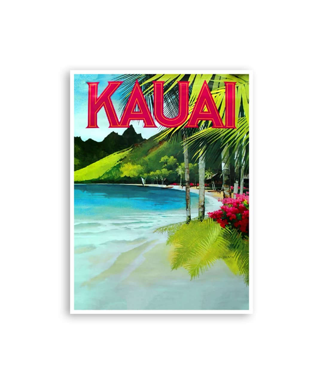 Kauai Art Hawaii Travel Poster Hawaiian Print (H1342) - Etsy