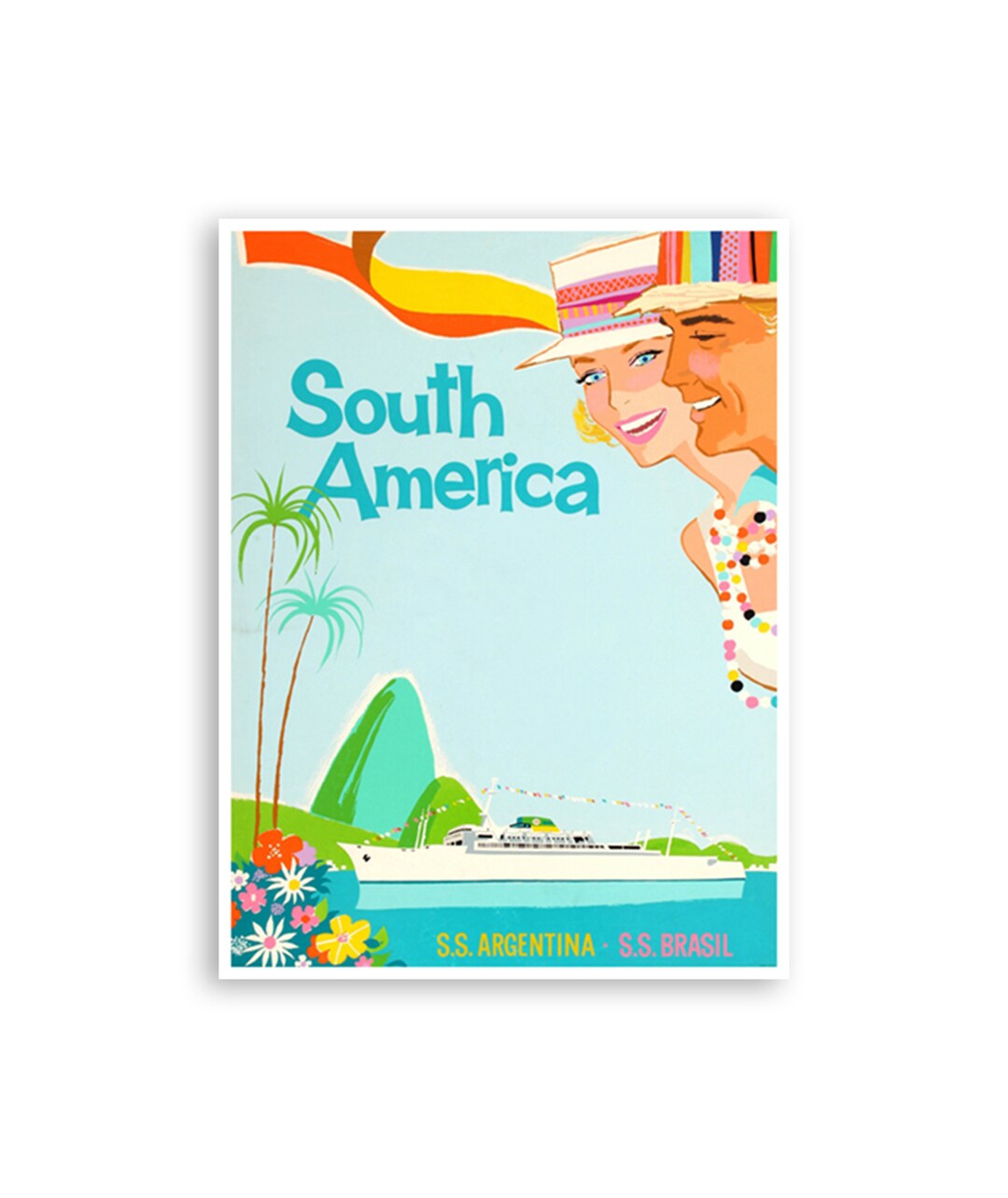 South America Art Cruise Ship Poster Travel Print (h1069)a - Etsy
