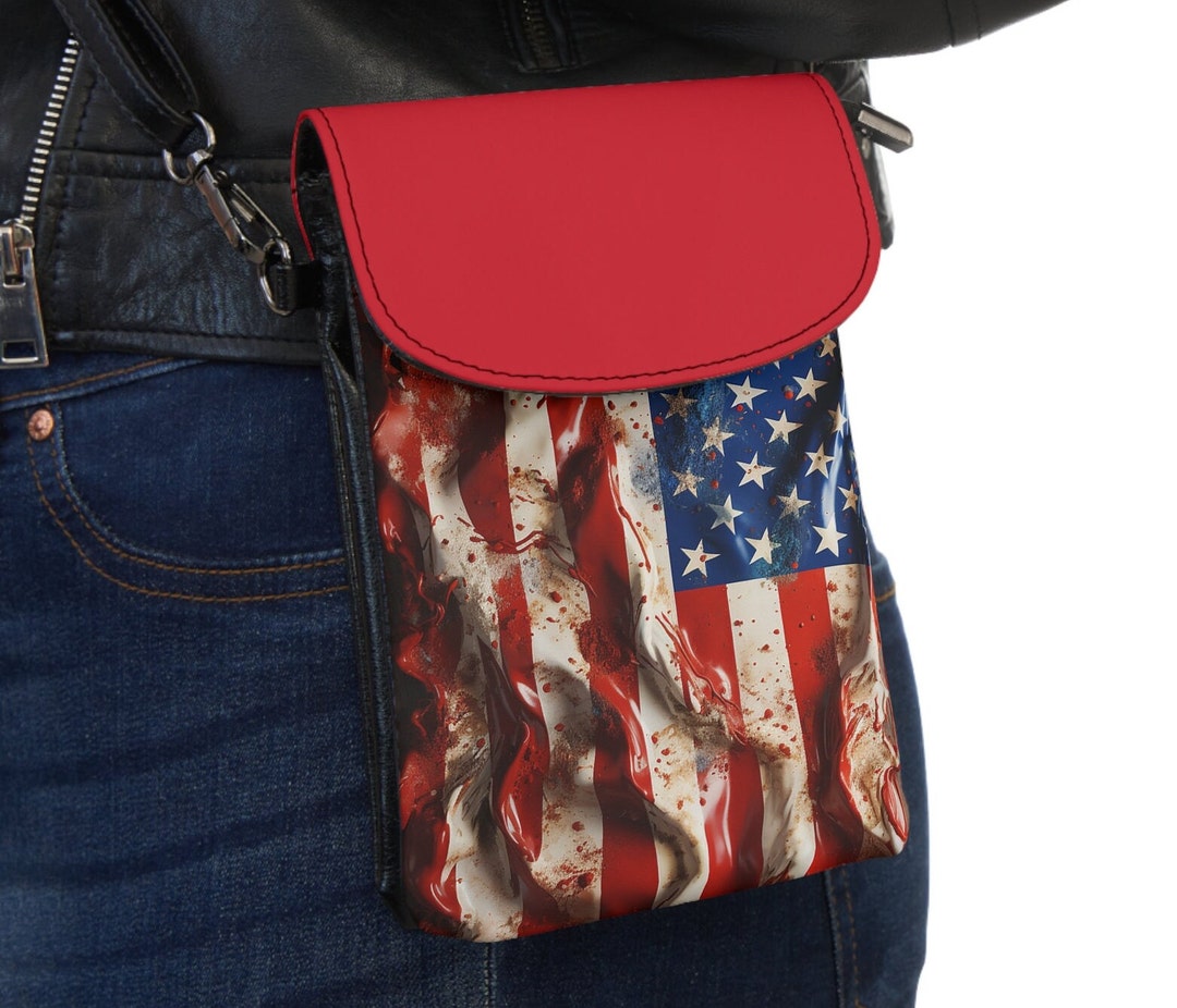 Distressed American Flag Cell Phone Wallet: Faux Leather Patriotic ...