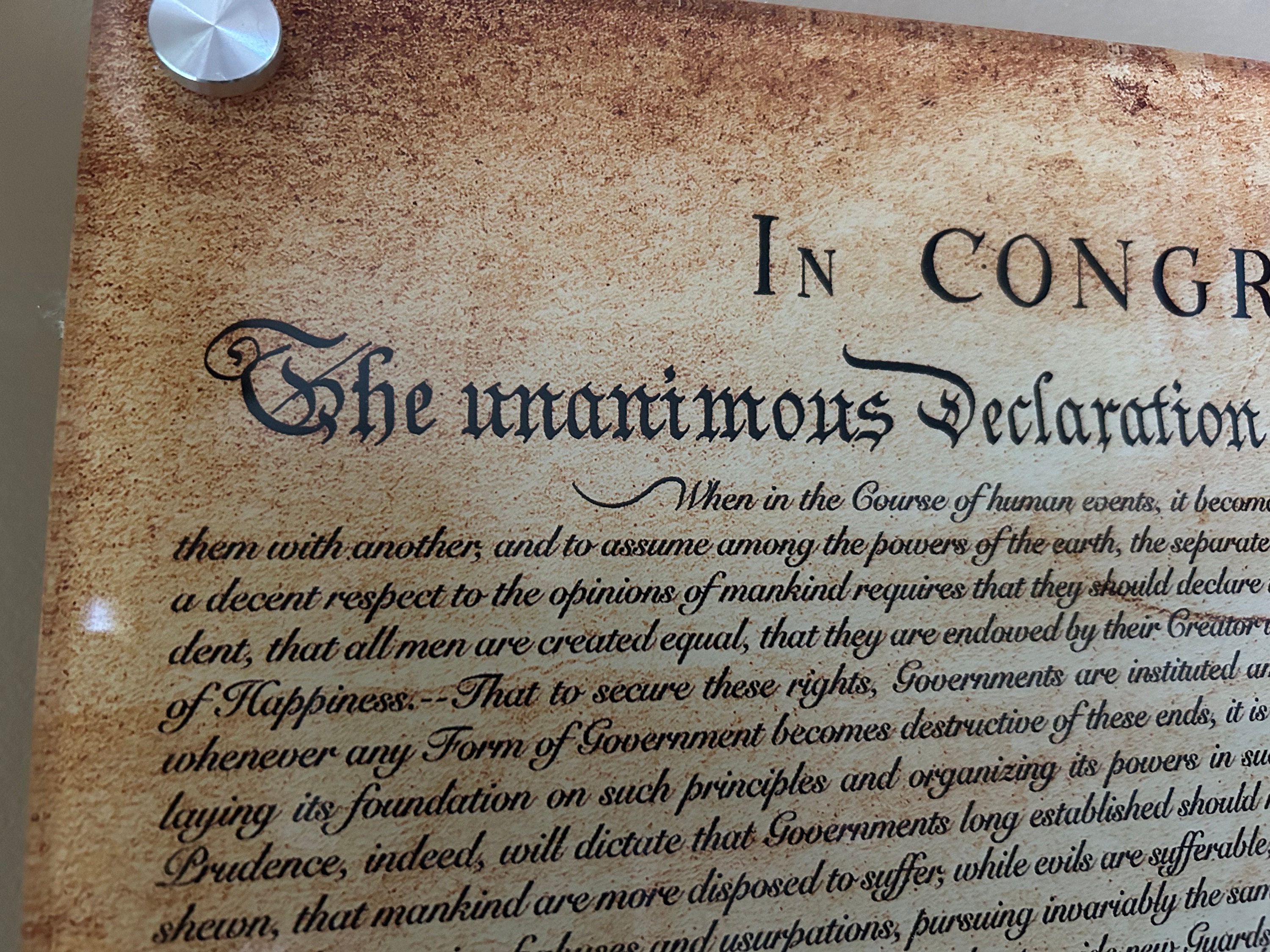 Acrylic Declaration of Independence Wall Sign, Gift for Dad, Patriotic ...