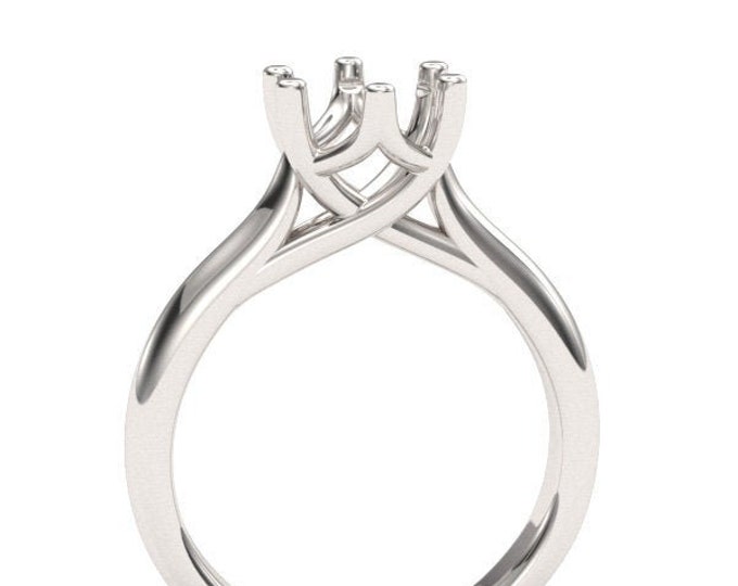 6 Prong Trellis Cathedral Ring Setting 14k Gold - Etsy