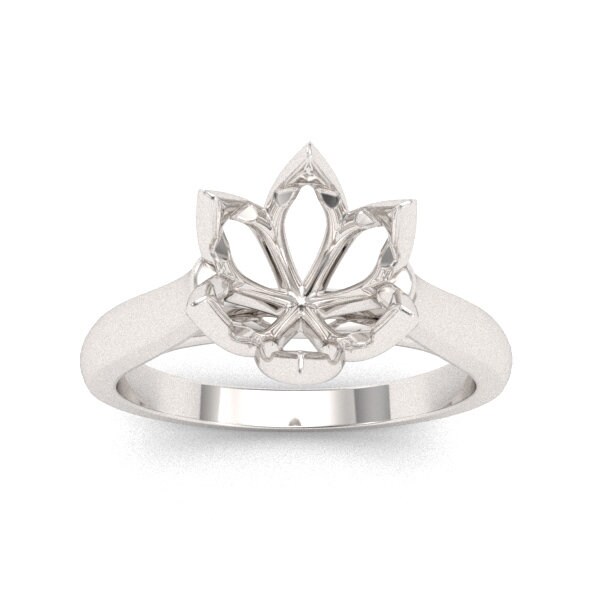6 Petal Lotus on Cathedral Ring Mount Designed in 14k Gold - Etsy Canada