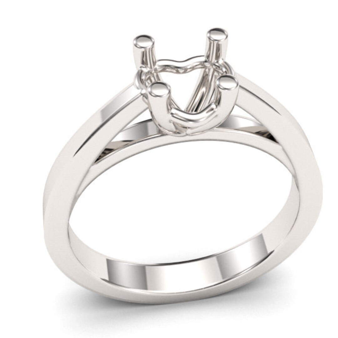 6mm Heart Shape Cathedral Ring Mounting 14k Gold - Etsy
