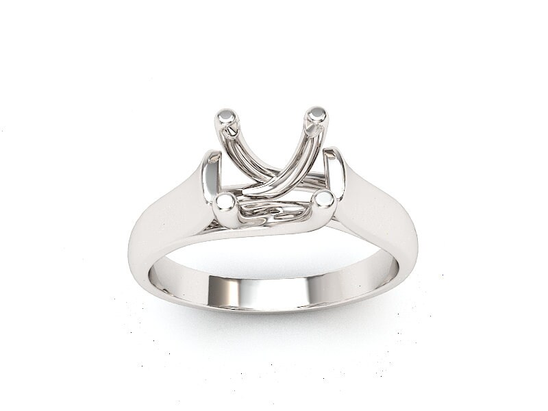 4.5mm Princess Trellis Cathedral Ring Mounting 14k Solid Gold - Etsy