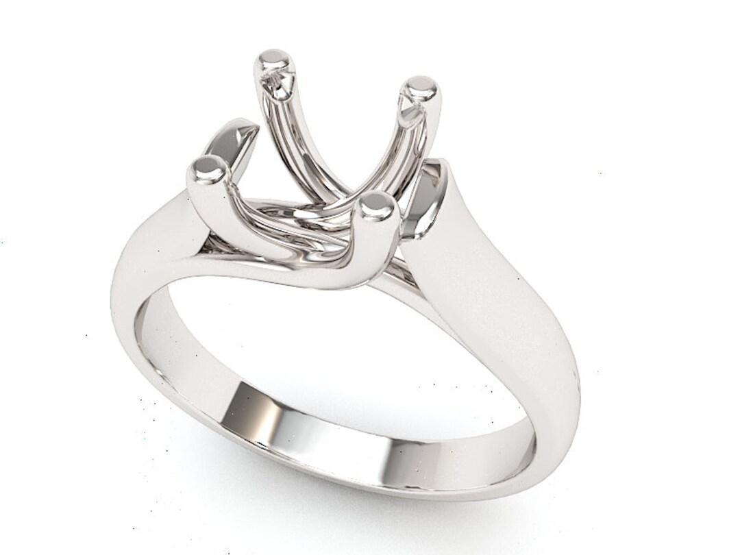 4.5mm Princess Trellis Cathedral Ring Mounting 14k Solid Gold - Etsy