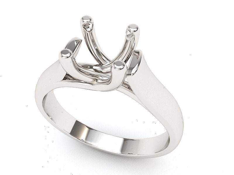 4.5mm Princess Trellis Cathedral Ring Mounting 14k Solid Gold - Etsy