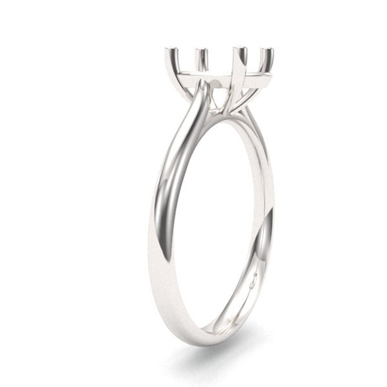 Oval Cathedral Mounting in 14k White Gold | Etsy