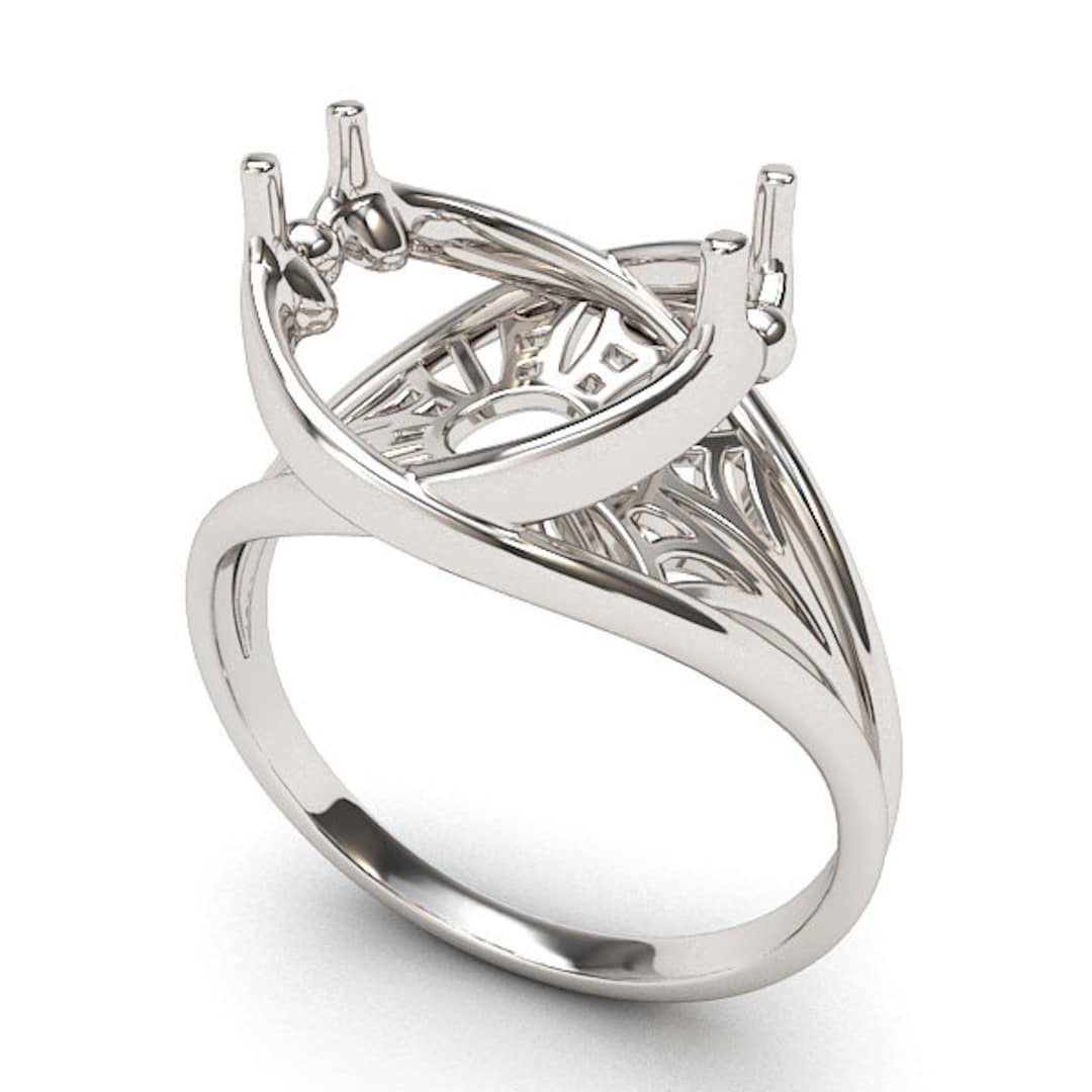 Simple 10mm Solitaire Ring Mounting 14k Gold - Etsy