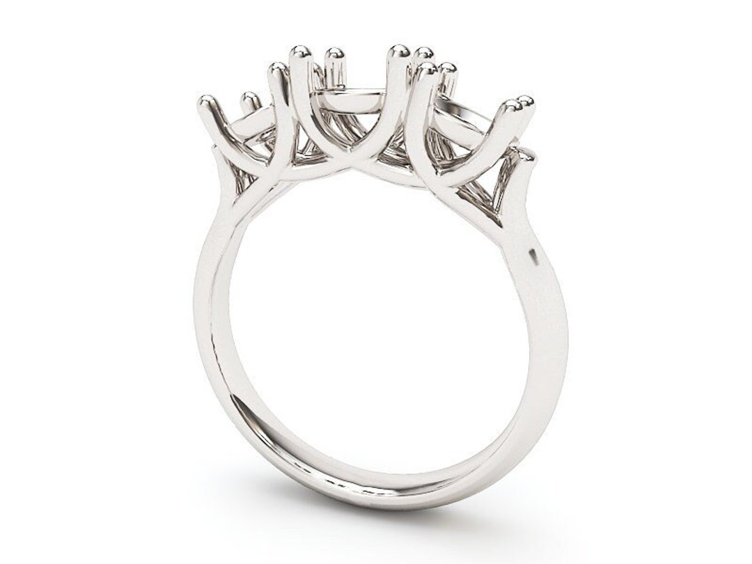 Trellis Three Stone Ring Mounting Remount for Loose Diamond - Etsy