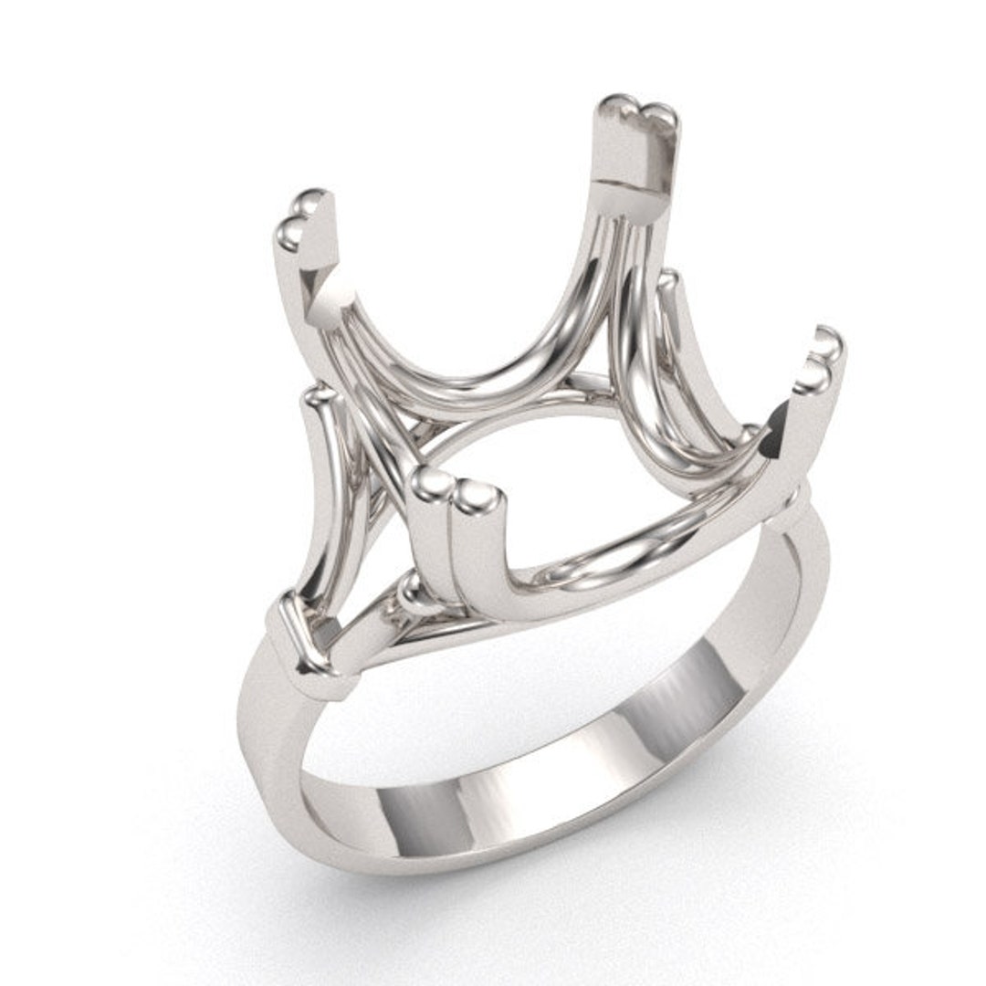 Round Simple Solitaire Ring Setting for 14mm Made in 14k Gold - Etsy