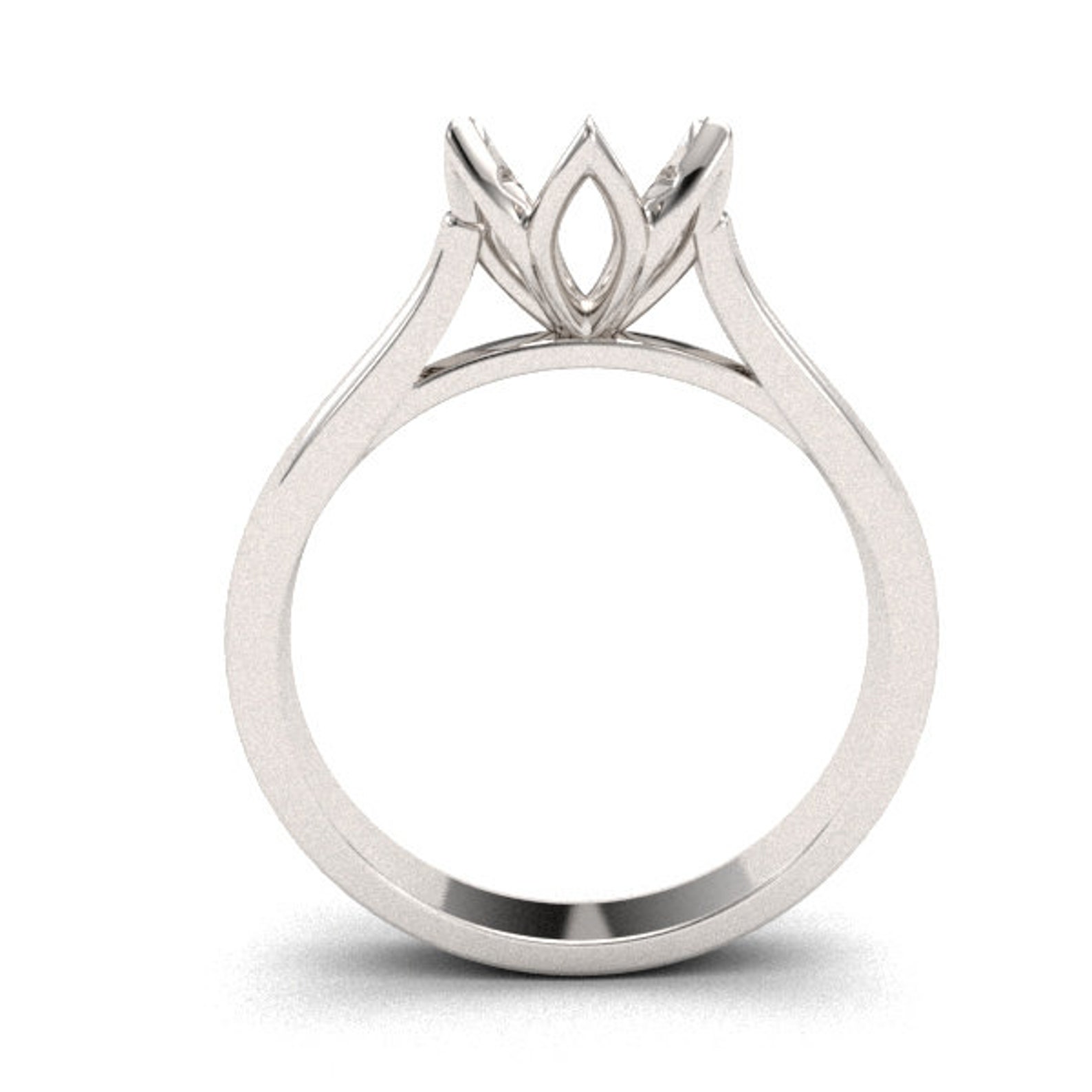 6 Petal Lotus on Cathedral Ring Mount Designed in 14k Gold - Etsy Canada