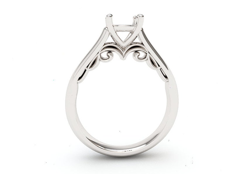 6.5mm Scroll Engagement Ring Setting Design 14k Gold - Etsy