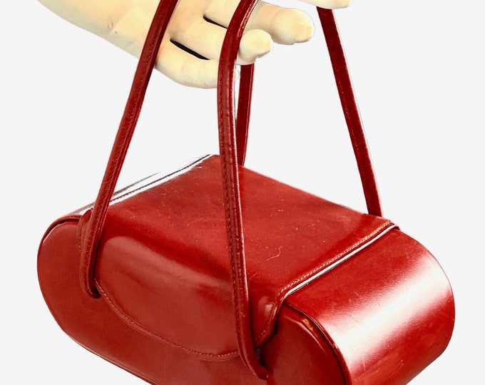 1940s Cherry Red Box Bag - Etsy