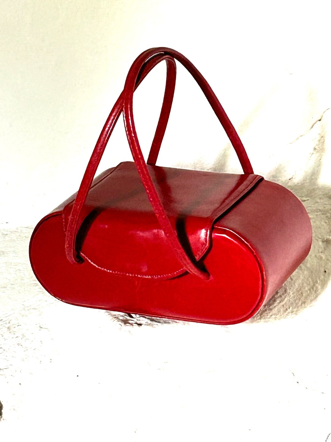 1940s Cherry Red Box Bag - Etsy