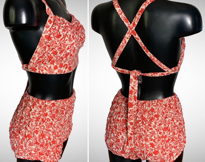 1930s/40s Ruched BKB big Knickered Bikini - Etsy