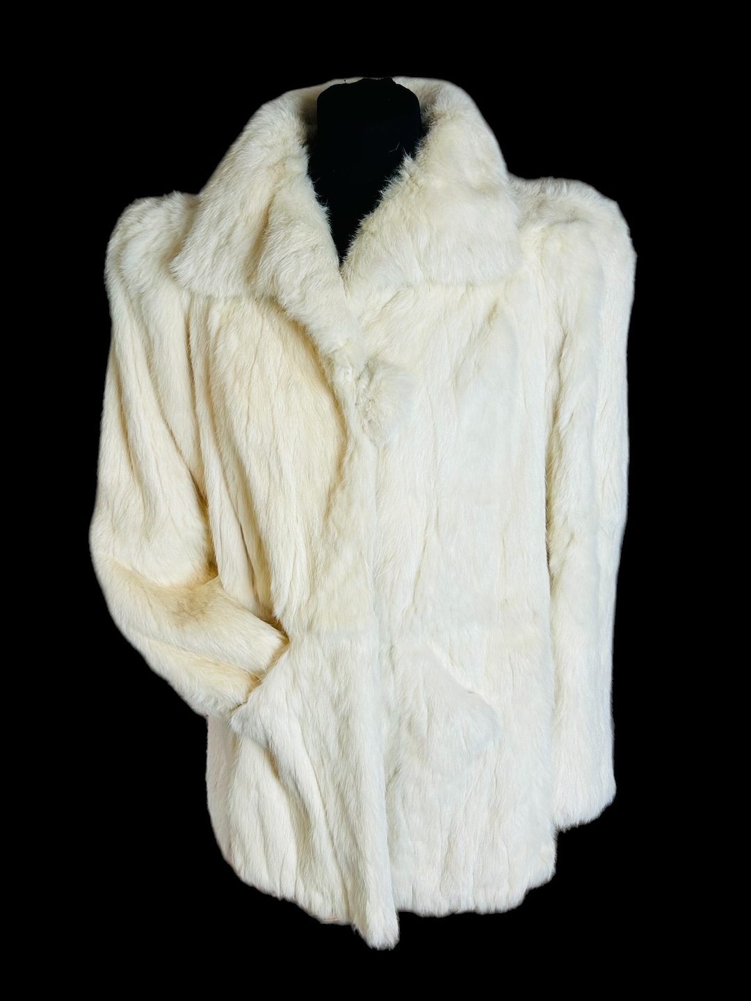 1940s Cream Fur Jacket With Strong Shoulders - Etsy