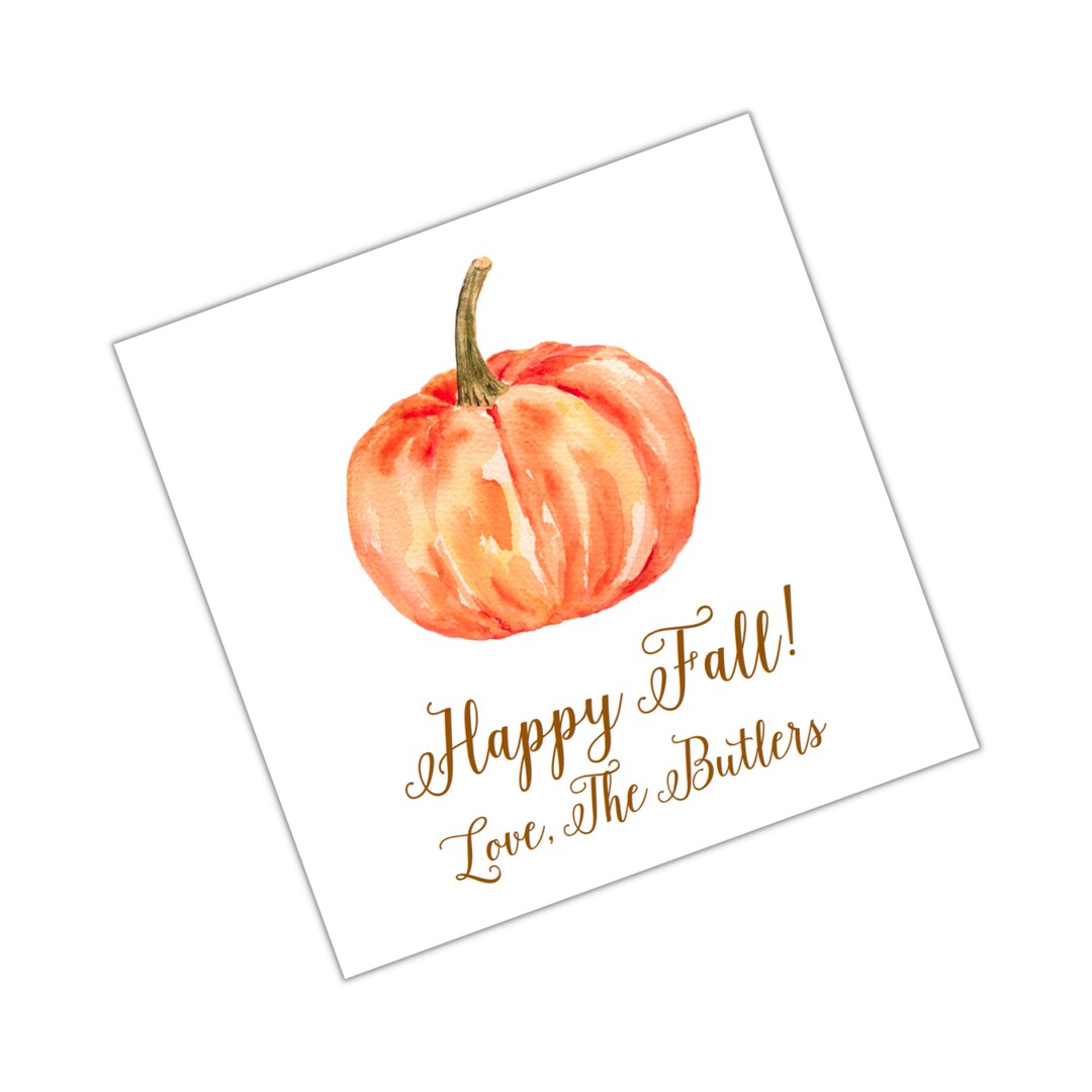 Aquarelle Fall Tag Halloween Tag Thanksgiving Tag Pumpkin Tag Étiquette ...