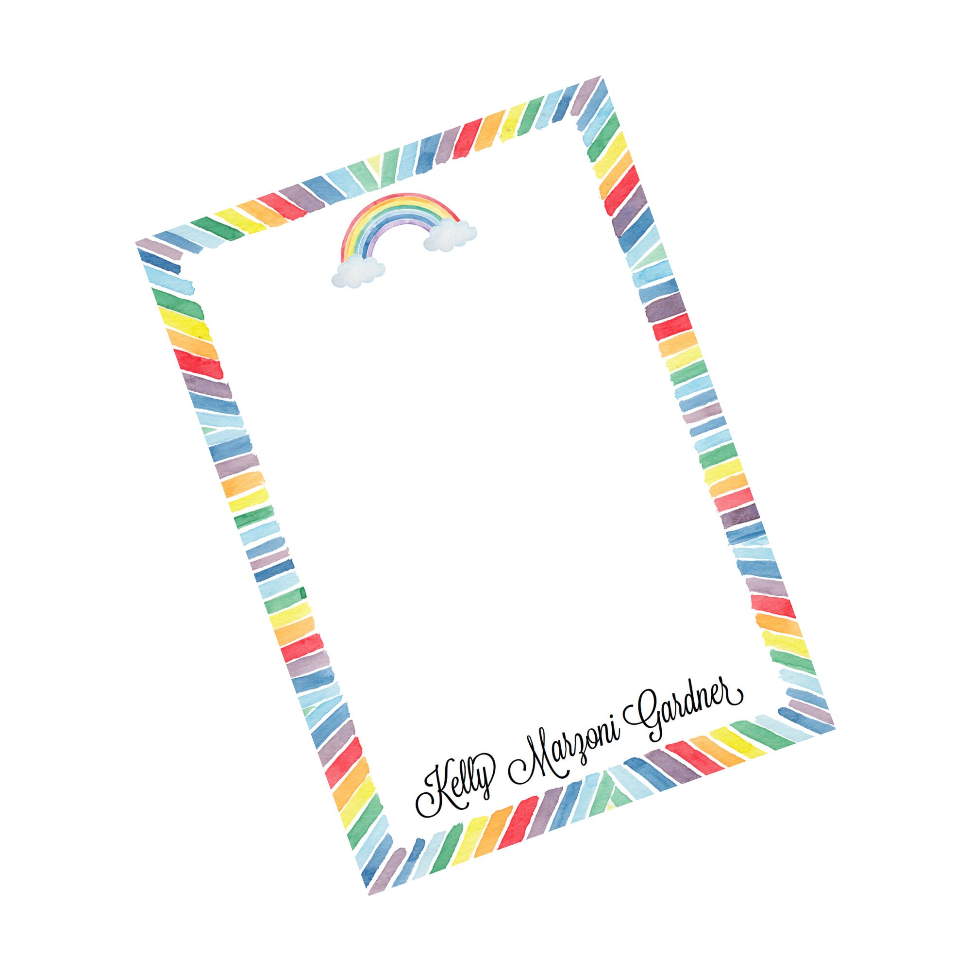 Watercolor Rainbow Notepad Monogram Note Pad To Do List | Etsy