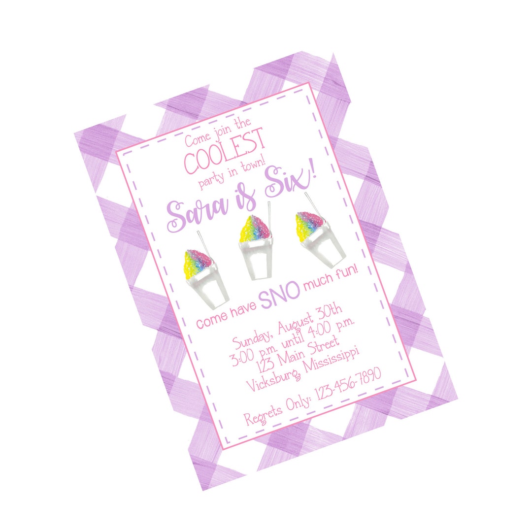 Watercolor Snowball Birthday Party Invitation Snow Cone Birthday Invite ...