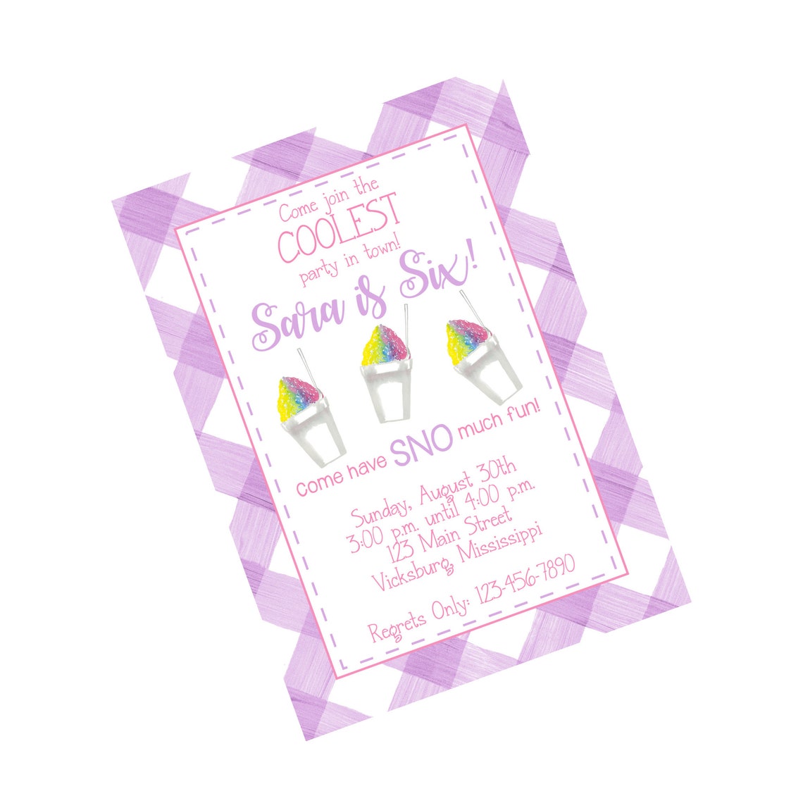 Watercolor Snowball Birthday Party Invitation Snow Cone - Etsy