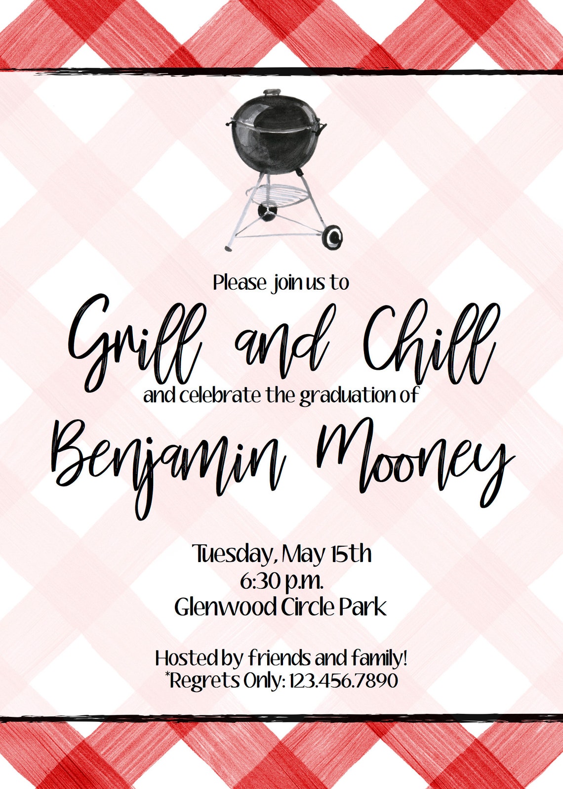 Grill and Chill Party Invitation BBQ Bar-b-que Invitation - Etsy