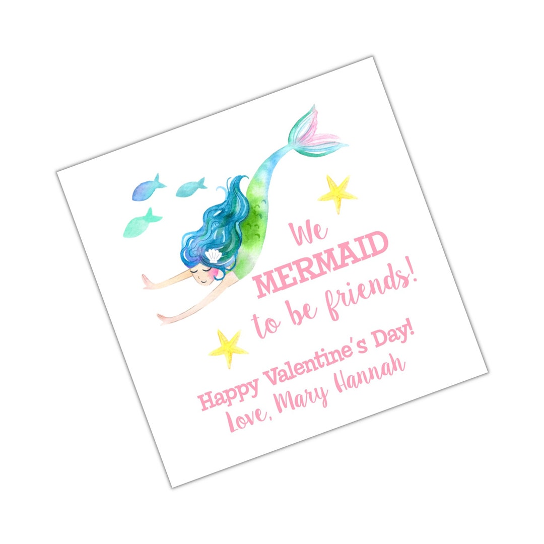 Mermaid Valentine Card, Valentine Cards, Happy Valentine's Day ...