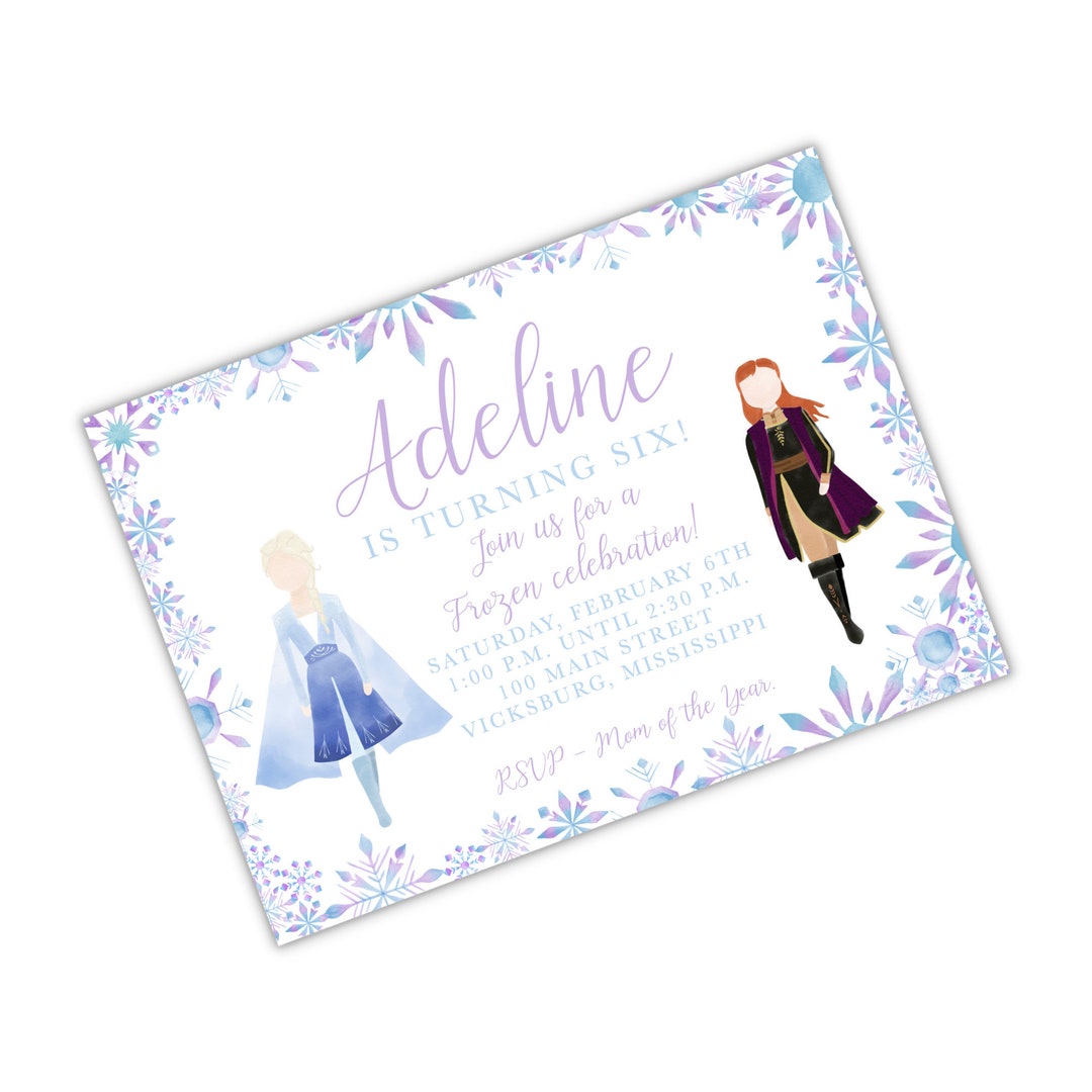 Watercolor Ice Princess Birthday Party Invitation Watercolor Ice ...