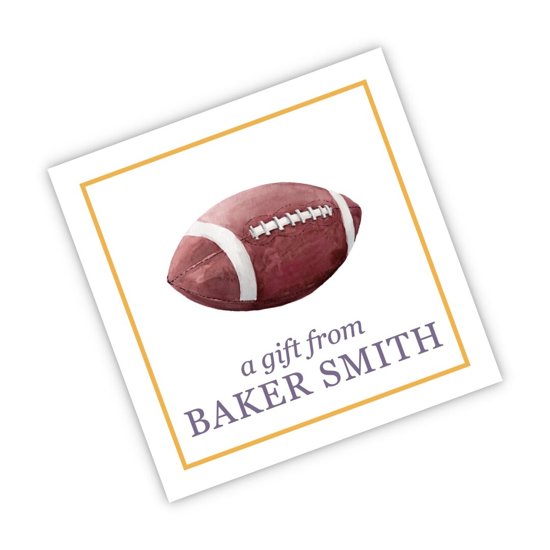 Watercolor Football Sports Enclosure Cards Tags or Stickers Soccer ...