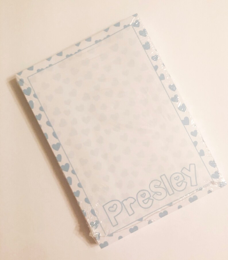 Light Blue Heart Monogrammed Notepad Monogram Note Pad to Do | Etsy