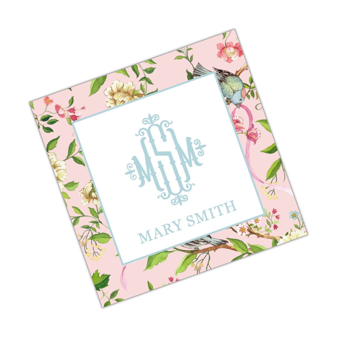 Watercolor Pink Chinoiserie Enclosure Cards Calling Card - Etsy