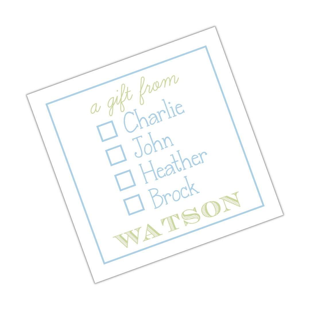 Personalized Family and Sibling Enclosure Cards, Gift Tags, or Stickers ...