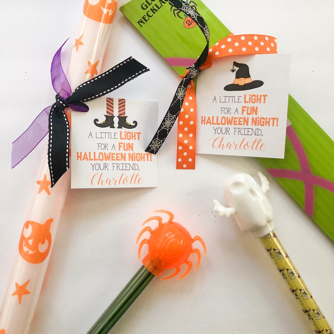 Witch Hat Glow Stick Halloween Treat Tag | Etsy