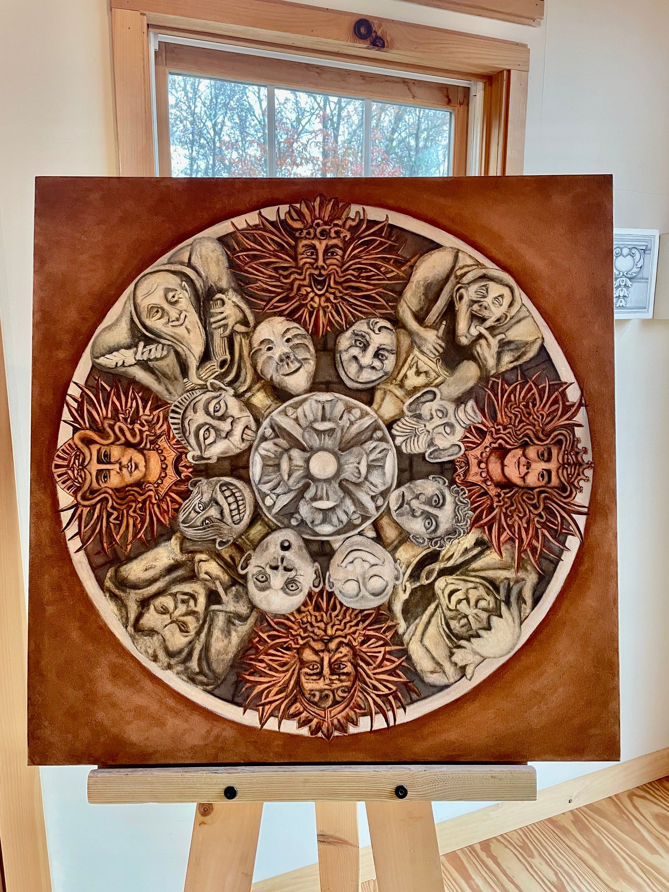 Gargoyle Mandala Oil on Canvas 30 X 30 Original Painting - Etsy