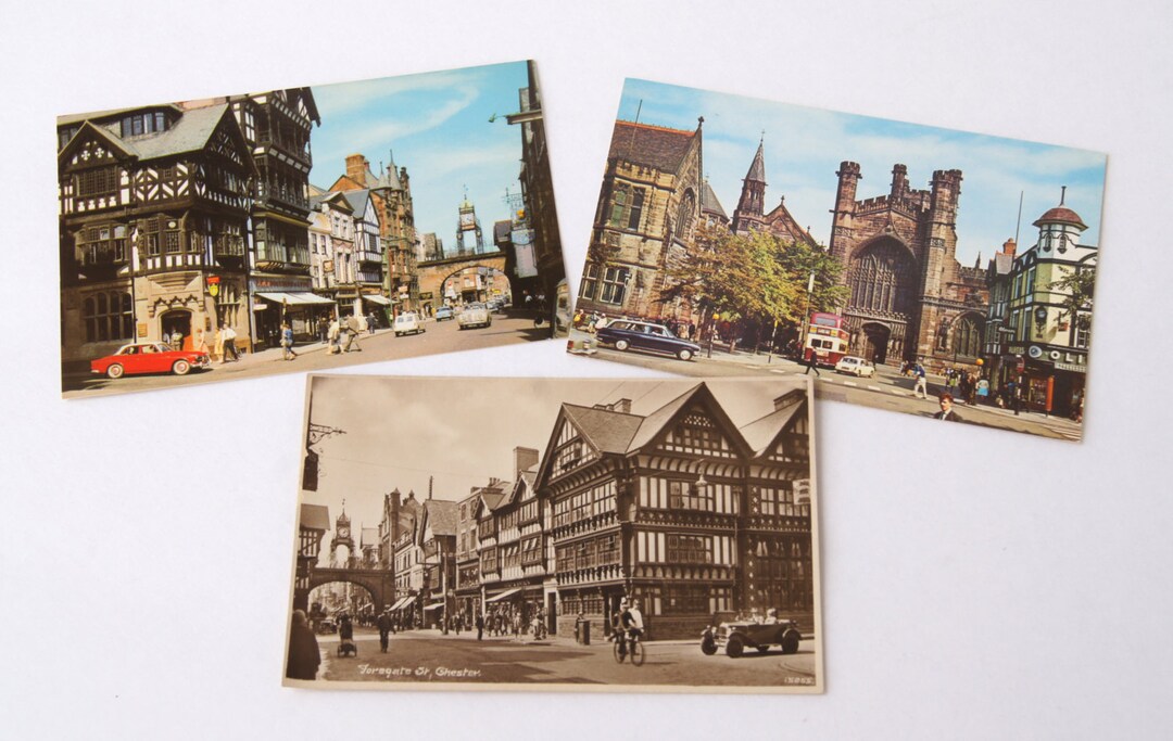 Vintage Chester Lot of 3 Postcards Unused - Eastgate Street, Chester ...