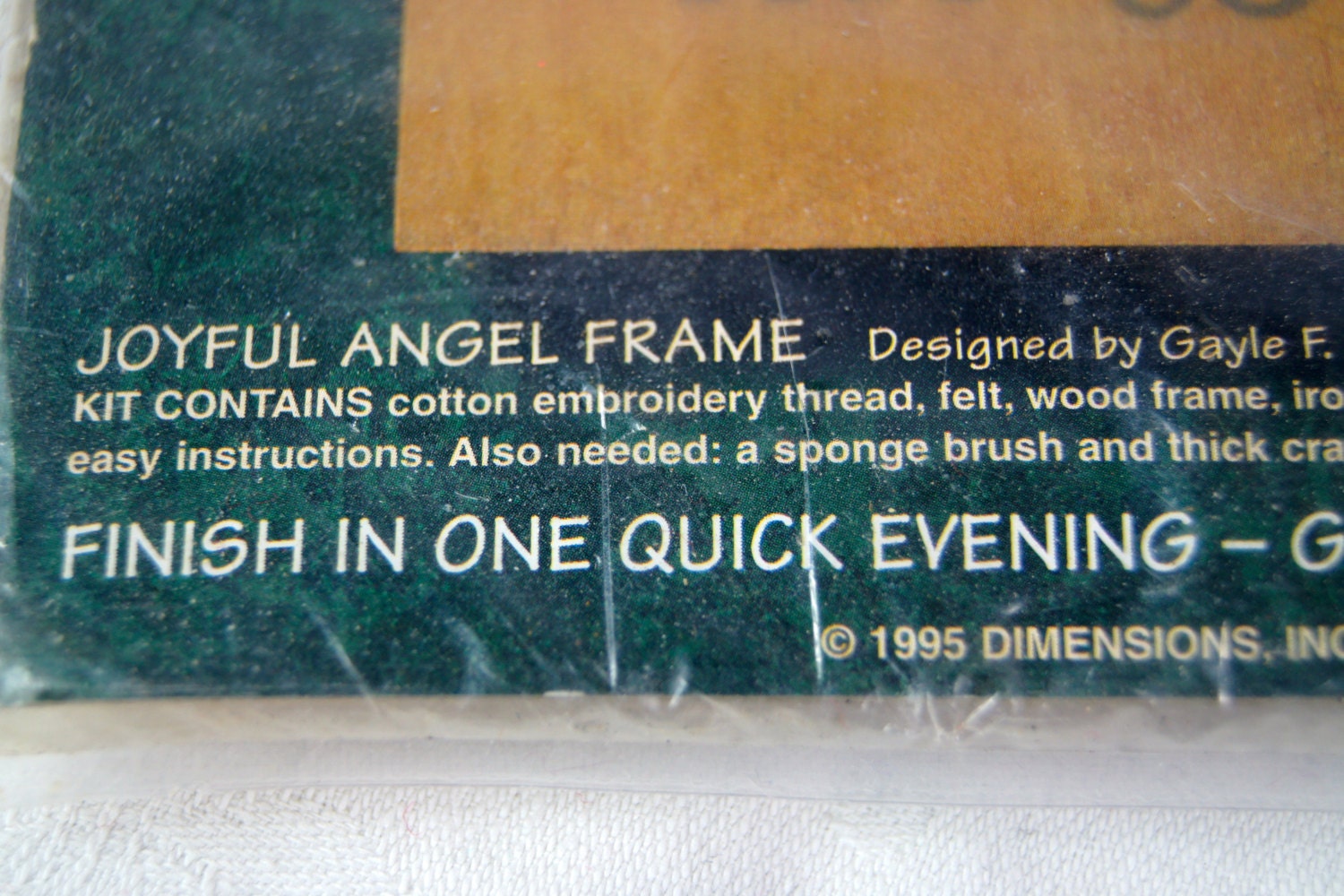 Vintage Sunset Joyful Angel Frame Felt Applique Genuine Wood Frame ...