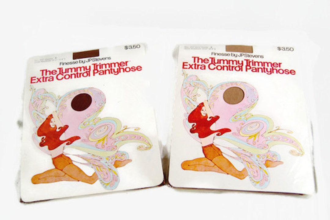 Vintage 1970s Finesse Pantyhose: Tummy Trimmer, Size Medium (lot of 2 ...