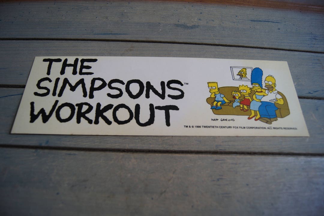 Vintage the Simpsons Workout Sticker Unused Matt Groening 1990 ...
