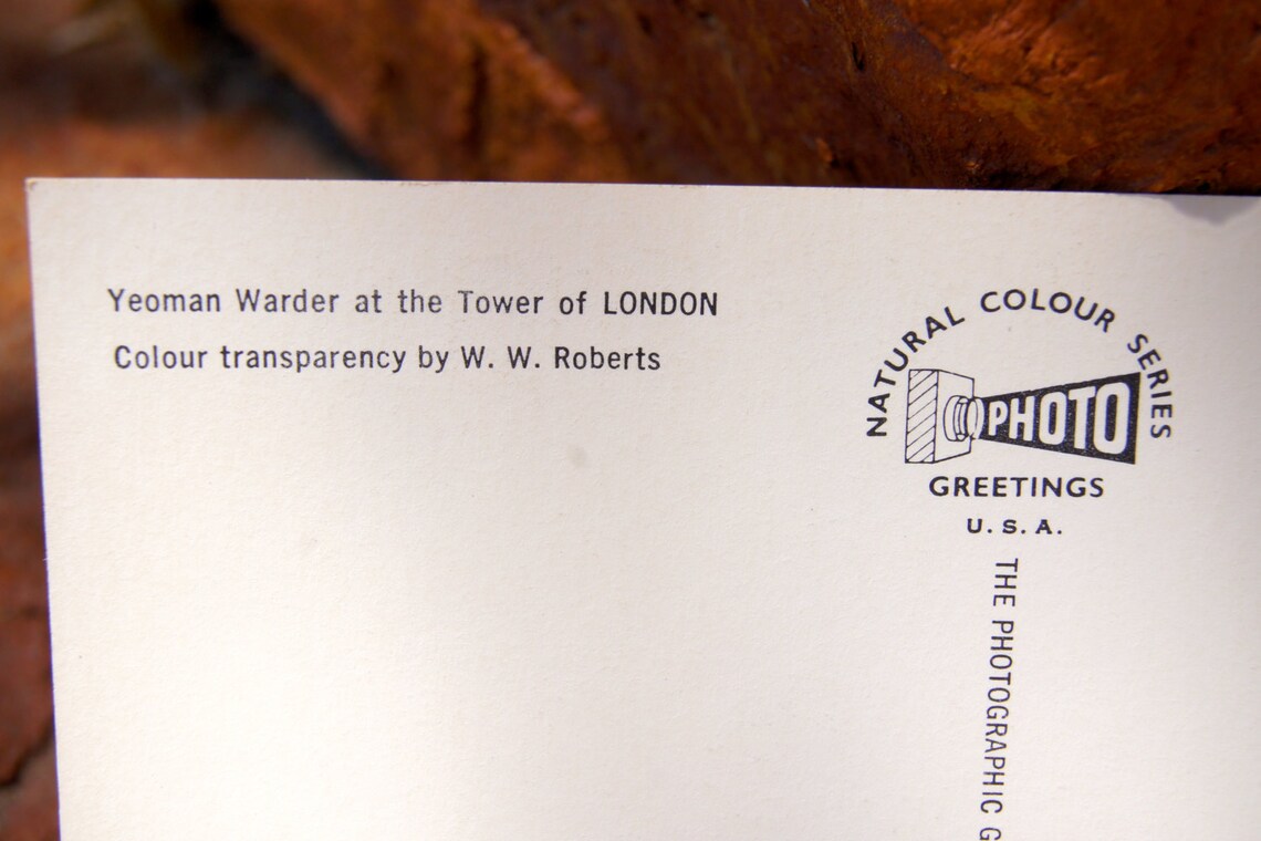 Vintage Unused Unposted Postcard 1960s Yeoman Warder at the - Etsy