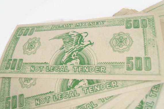 Vintage Play Money Five Hundred 500 - 100 Total Pieces - Etsy