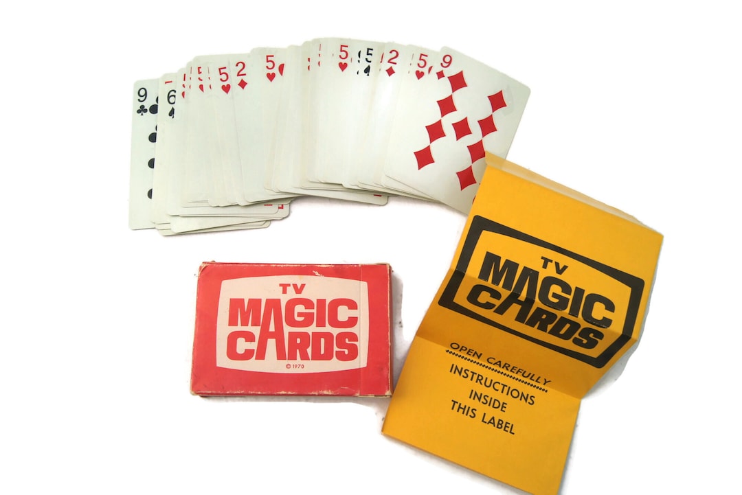 Vintage TV Magic Cards Linen Finish Bridge Size Fox Lake Illinois 1970 ...
