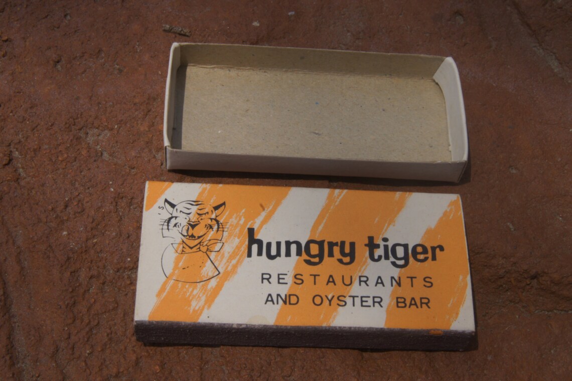 Vintage Pair of Hungry Tiger Restaurants and Oyster Bar Matchboxes - Etsy