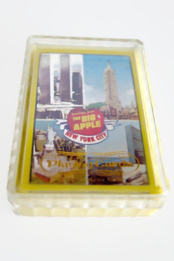 Vintage Plastic Coated Playing Cards the Big Apple New York - Etsy