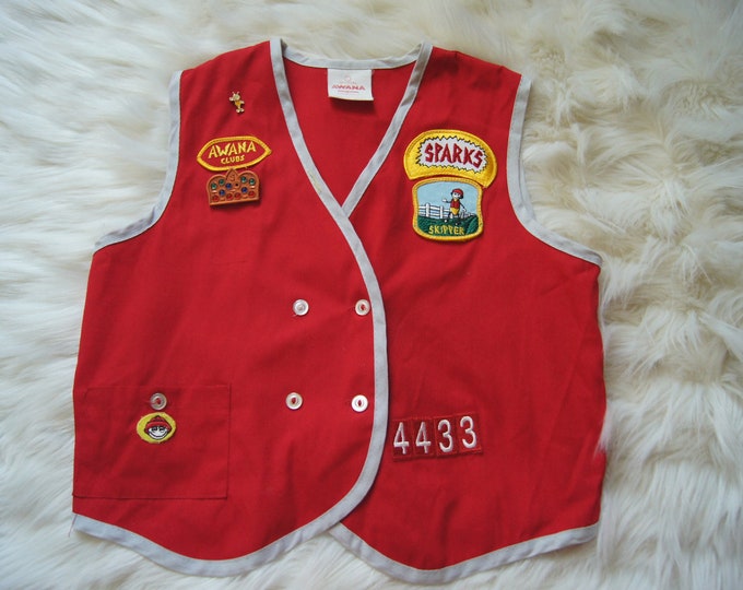 Awana CLUBS Vest Official Uniform W/patches and Pins L Red Sparks ...