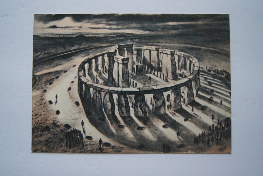 Vintage Stonehenge Postcard: Wiltshire, Alan Sorrell Art, 1400 BC - Etsy